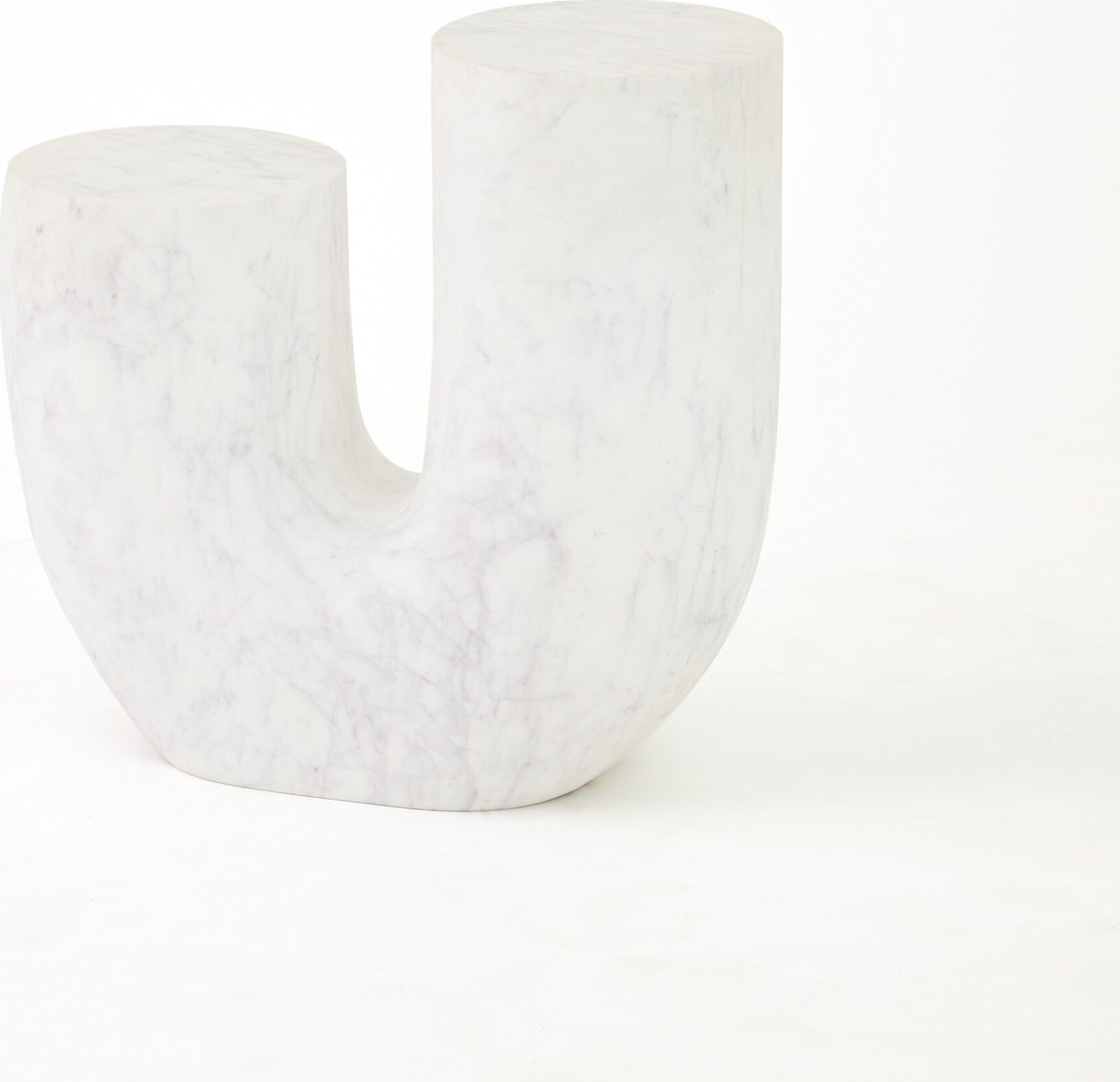 Marble Tube Table In White by Global Views | 1StopBedrooms