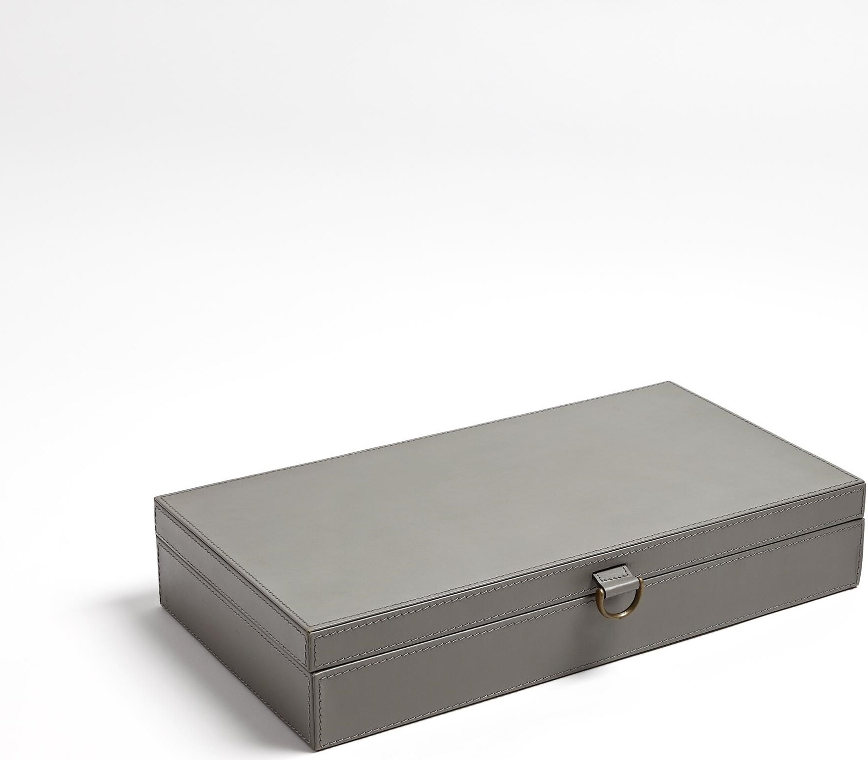 Marbled Leather D Ring Large Box In Dark Grey by Global Views ...