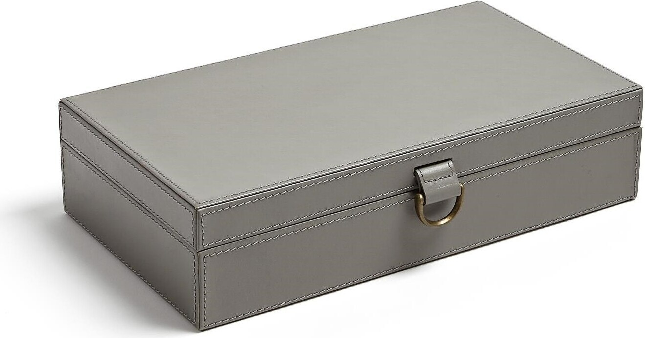 Marbled Leather D Ring Medium Box In Dark Grey by Global Views ...