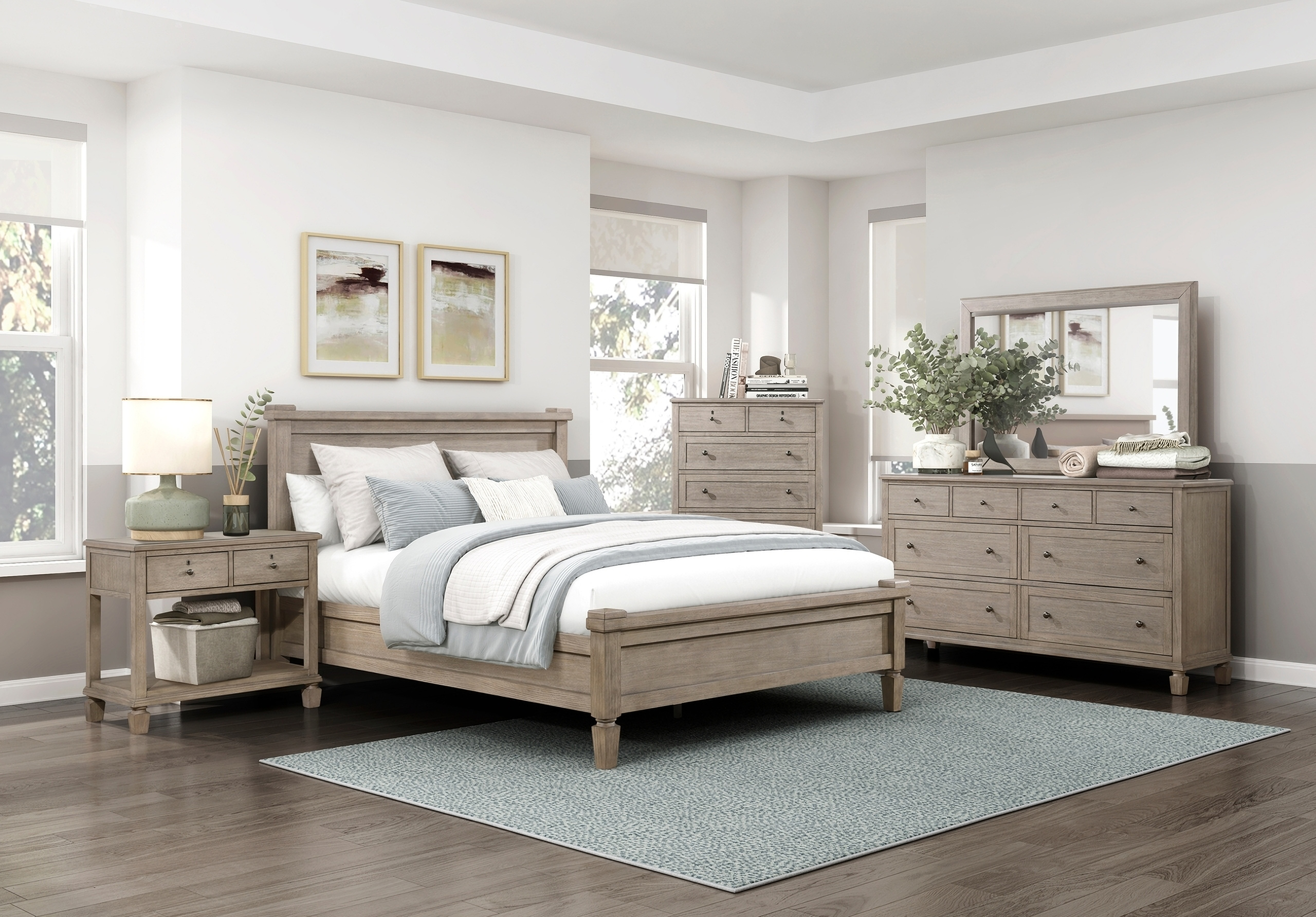 Marceline Platform Bedroom Set In Gray by Homelegance | 1StopBedrooms