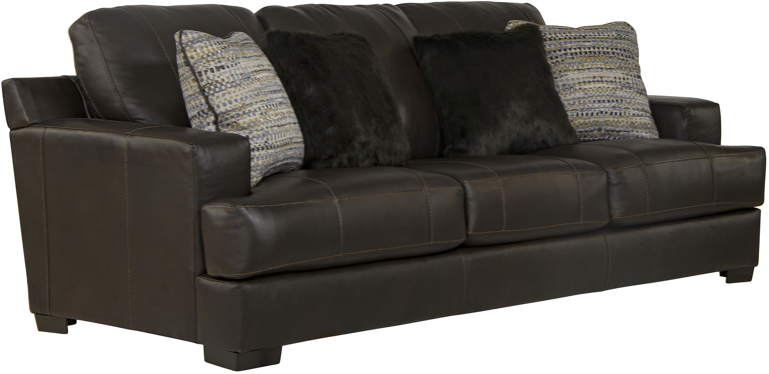 Marco Top Grain Italian Leather Match Sofa In Chocolate By Jackson