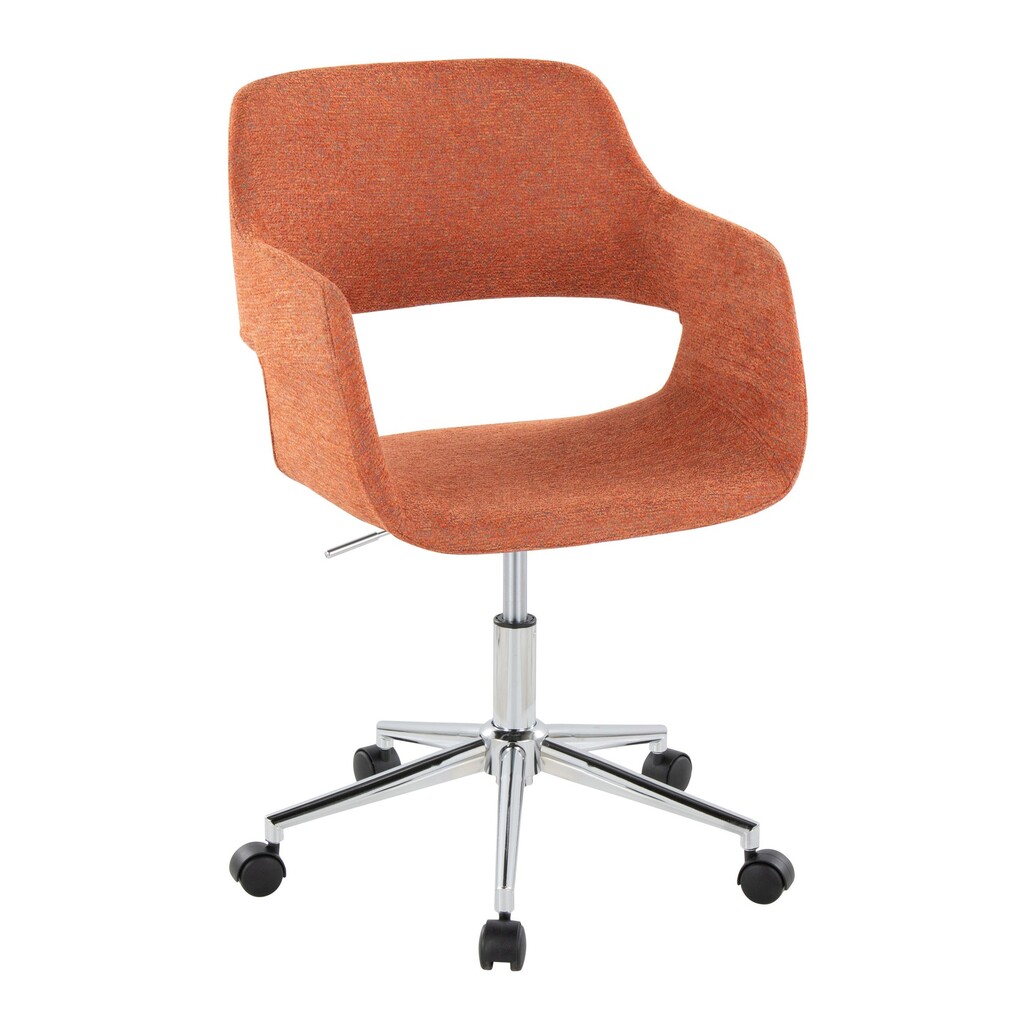 Margarite Task Chair In Orange and Chrome by Lumisource | 1StopBedrooms