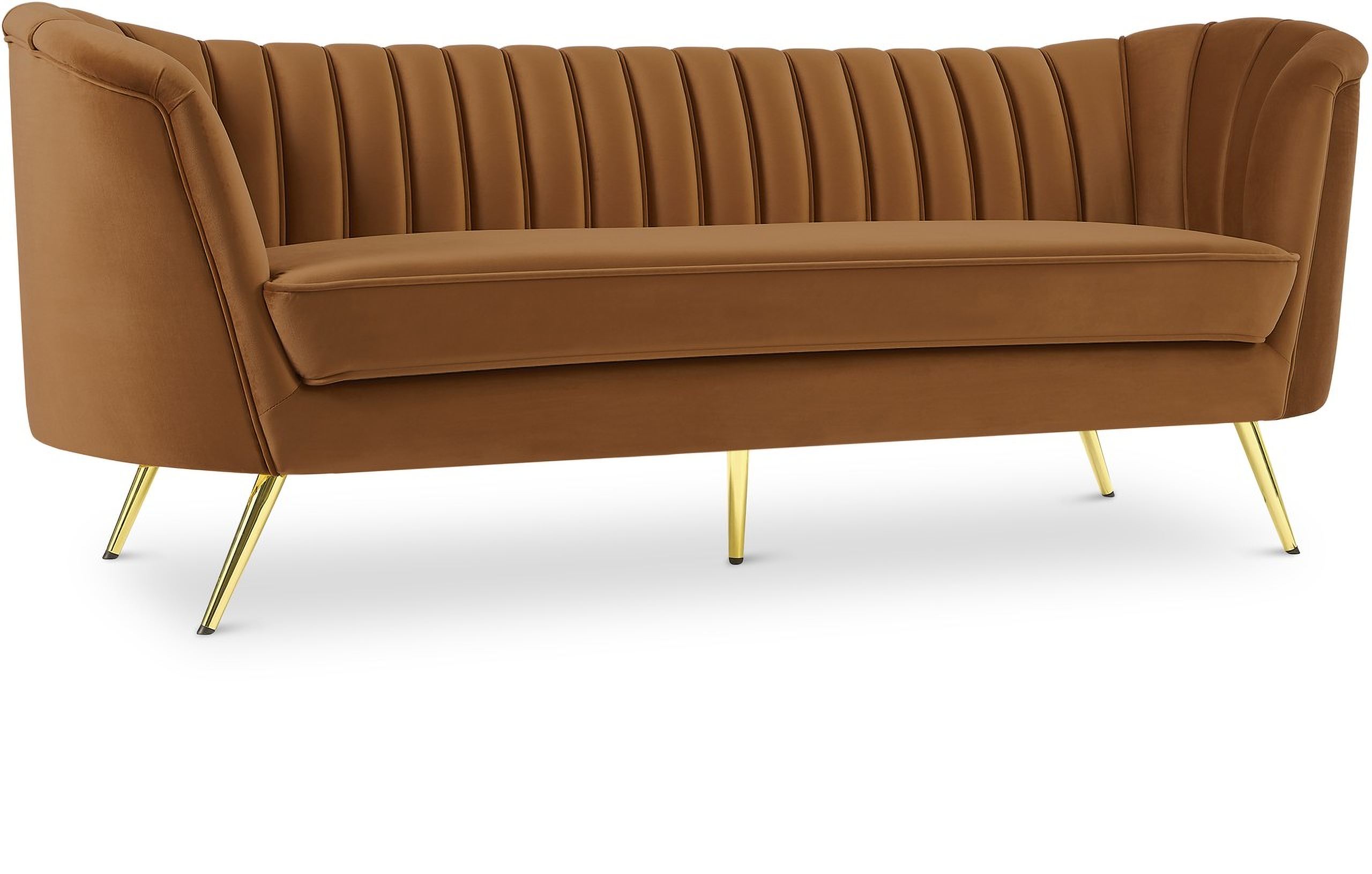 Margo Velvet Sofa In Saddle by Meridian | 1StopBedrooms