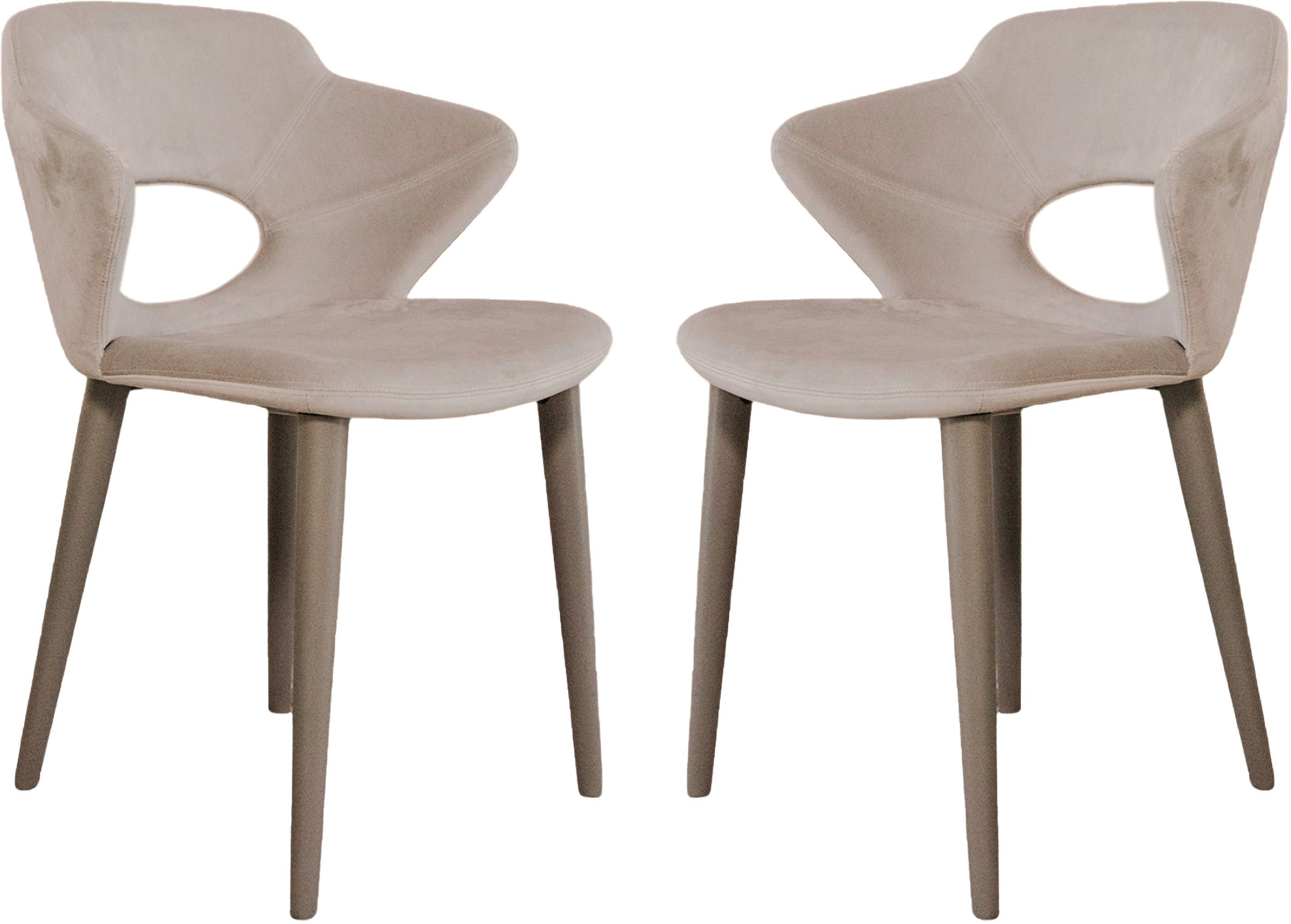 Marilyn Velvet Fabric Dining Chair Set of 2 In Gray by Casabianca Home | 1StopBedrooms