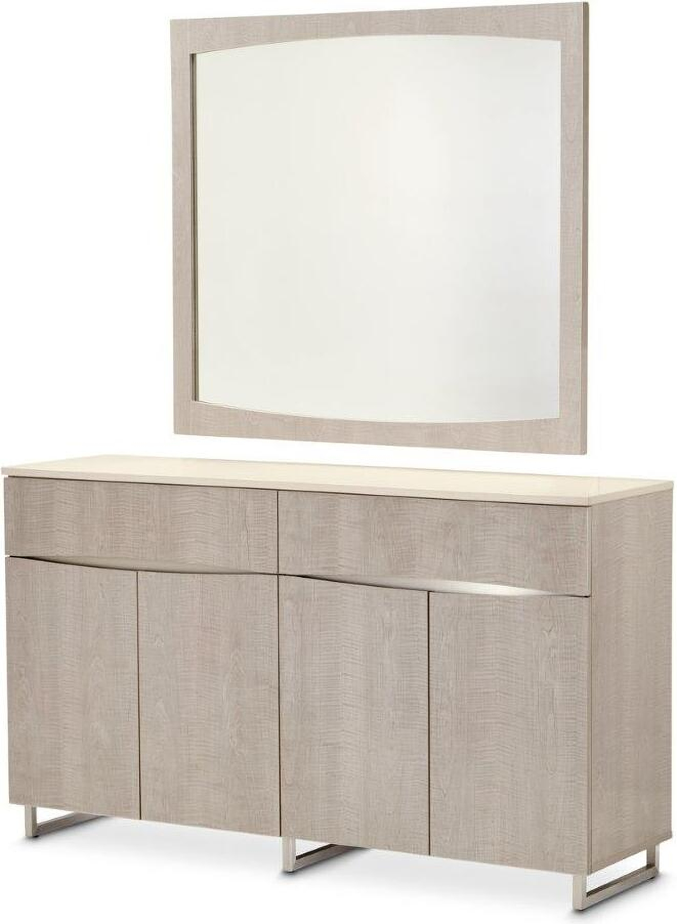 Marin Sideboard And Mirror In Greige by AICO | 1StopBedrooms