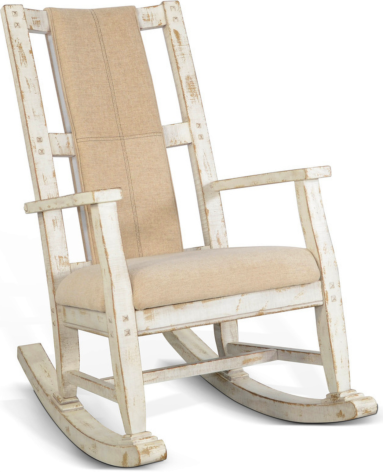 Marina White Sand Rocker With Cushion Seat And Back by Sunny Designs ...