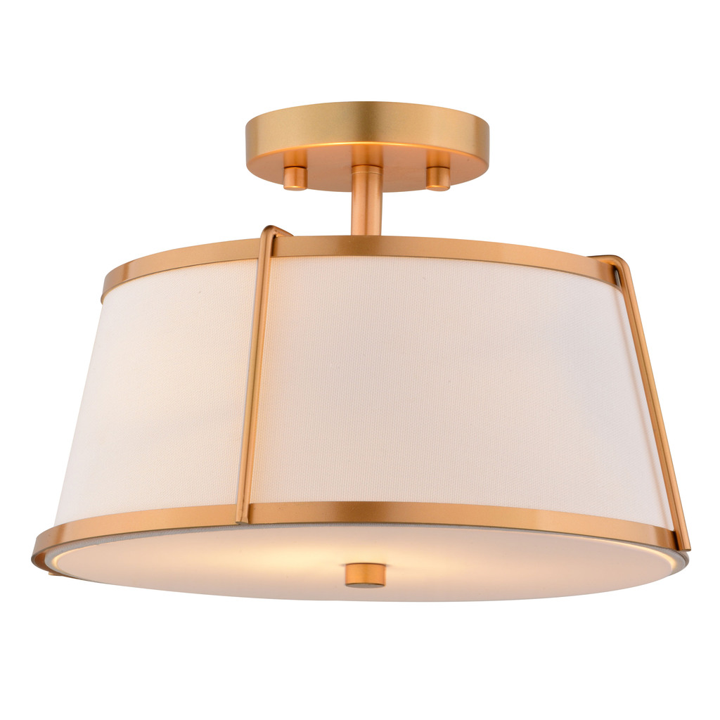 Marion 13 Inch 2 Light Semi-Flush Mount In Mystic Gold by Vaxcel ...