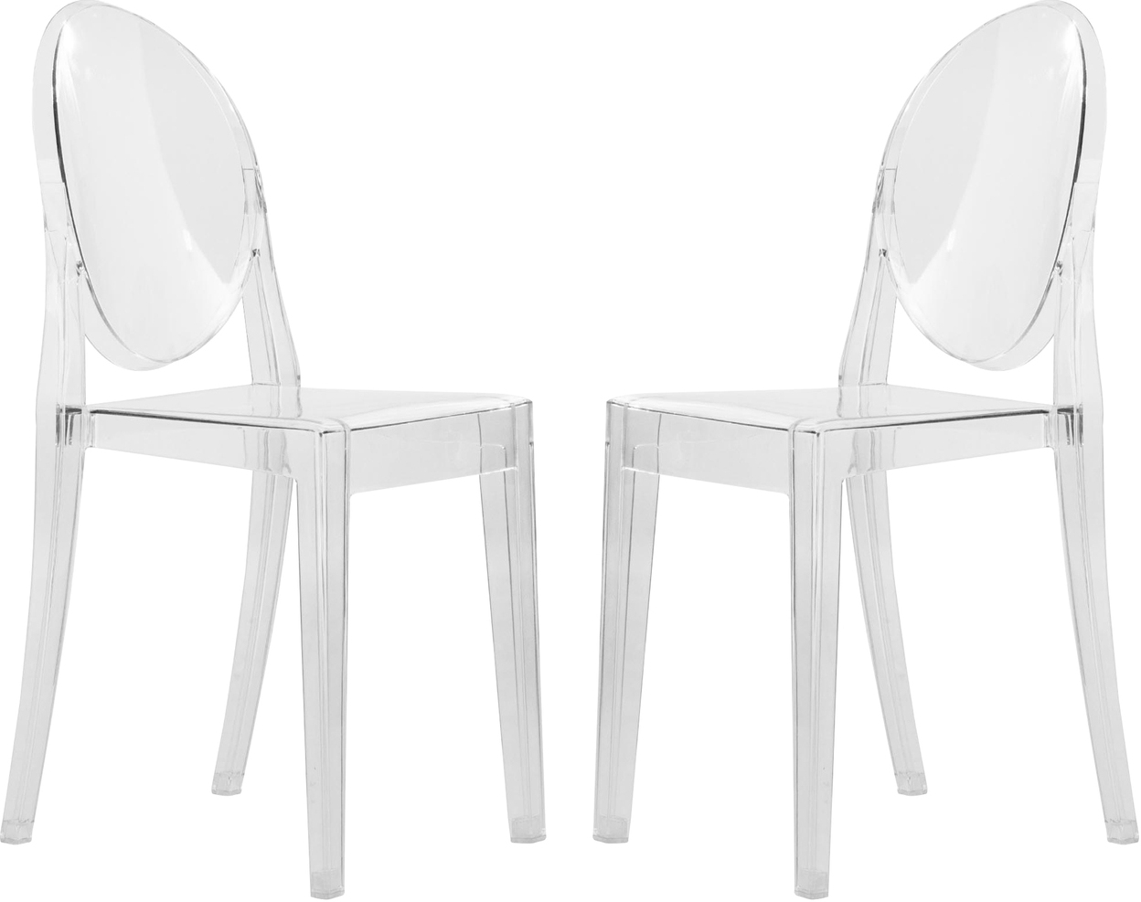 Marion Transparent Acrylic Chair Set of 2 In Clear by LeisureMod ...