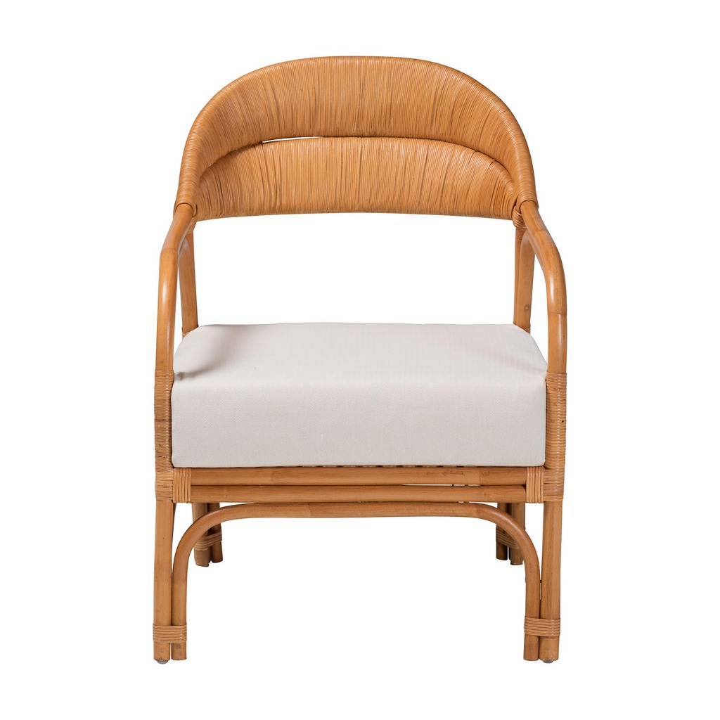 Marisa Rattan Arm Chair In Light Honey by Baxton Studio | 1StopBedrooms