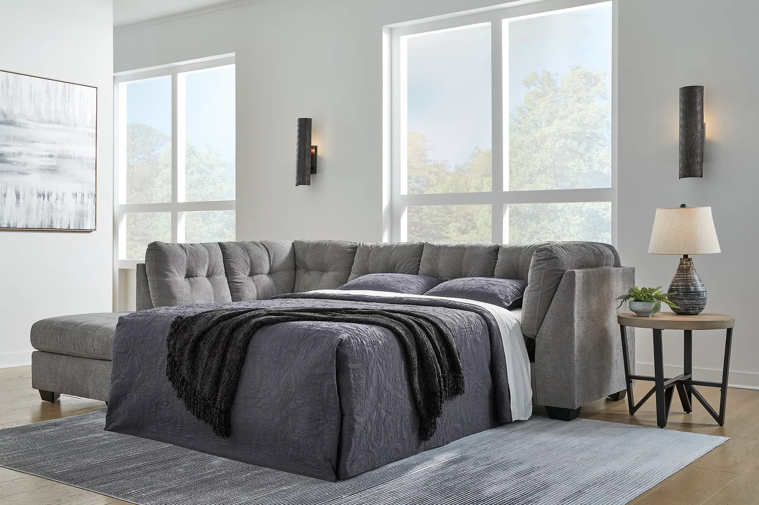 Marleton 2-Piece LAF Sleeper Sectional With Chaise In Gray by Ashley ...