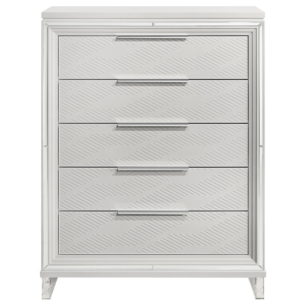 Marmore 5-Drawer Bedroom Chest of Drawers In White by Coaster ...