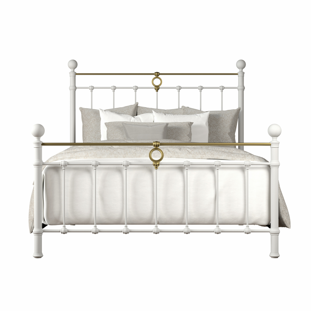 Mars Queen Complete Bed In Misty White and Milky Gold by Wesley Allen ...