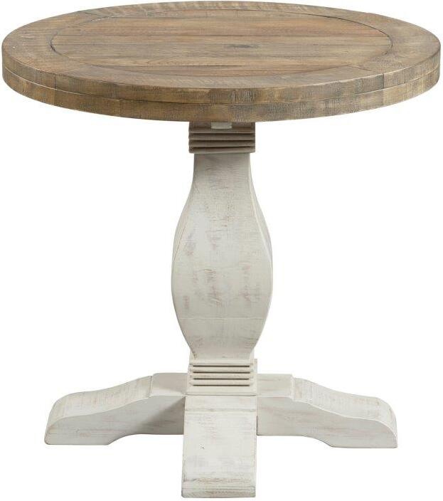 Martin Svensson Home Napa Round End Table In White Stain And Reclaimed ...