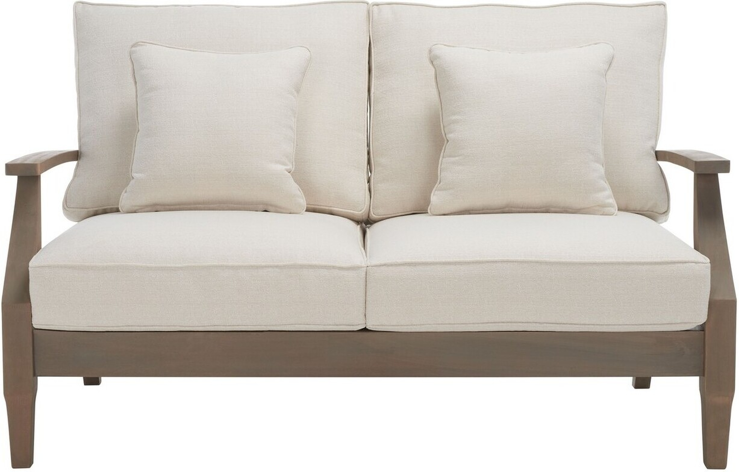 Martinique Wood Patio Loveseat In Light Grey and Beige by Safavieh ...