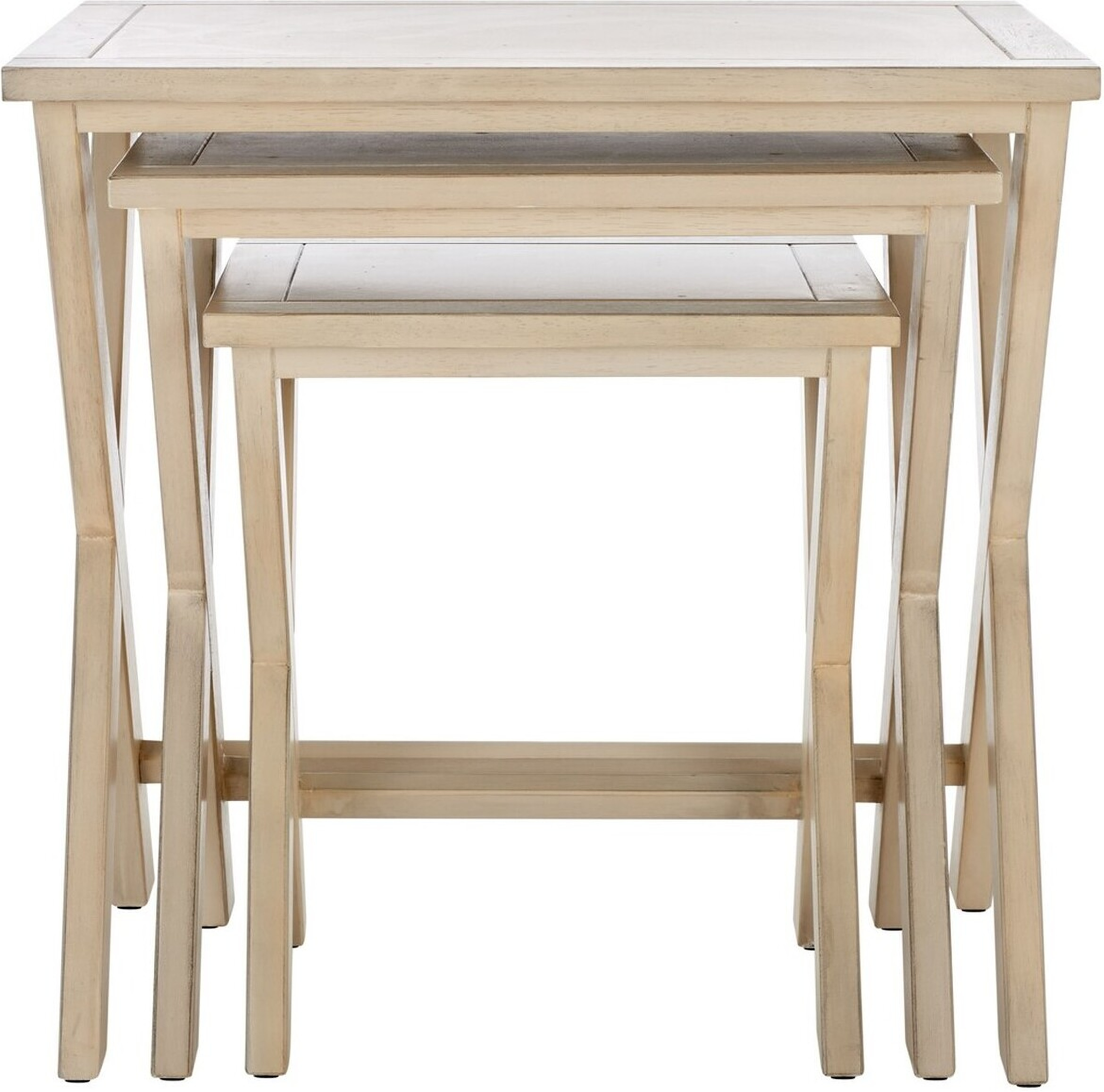 Maryann White Stacking Tray Tables by Safavieh | 1StopBedrooms