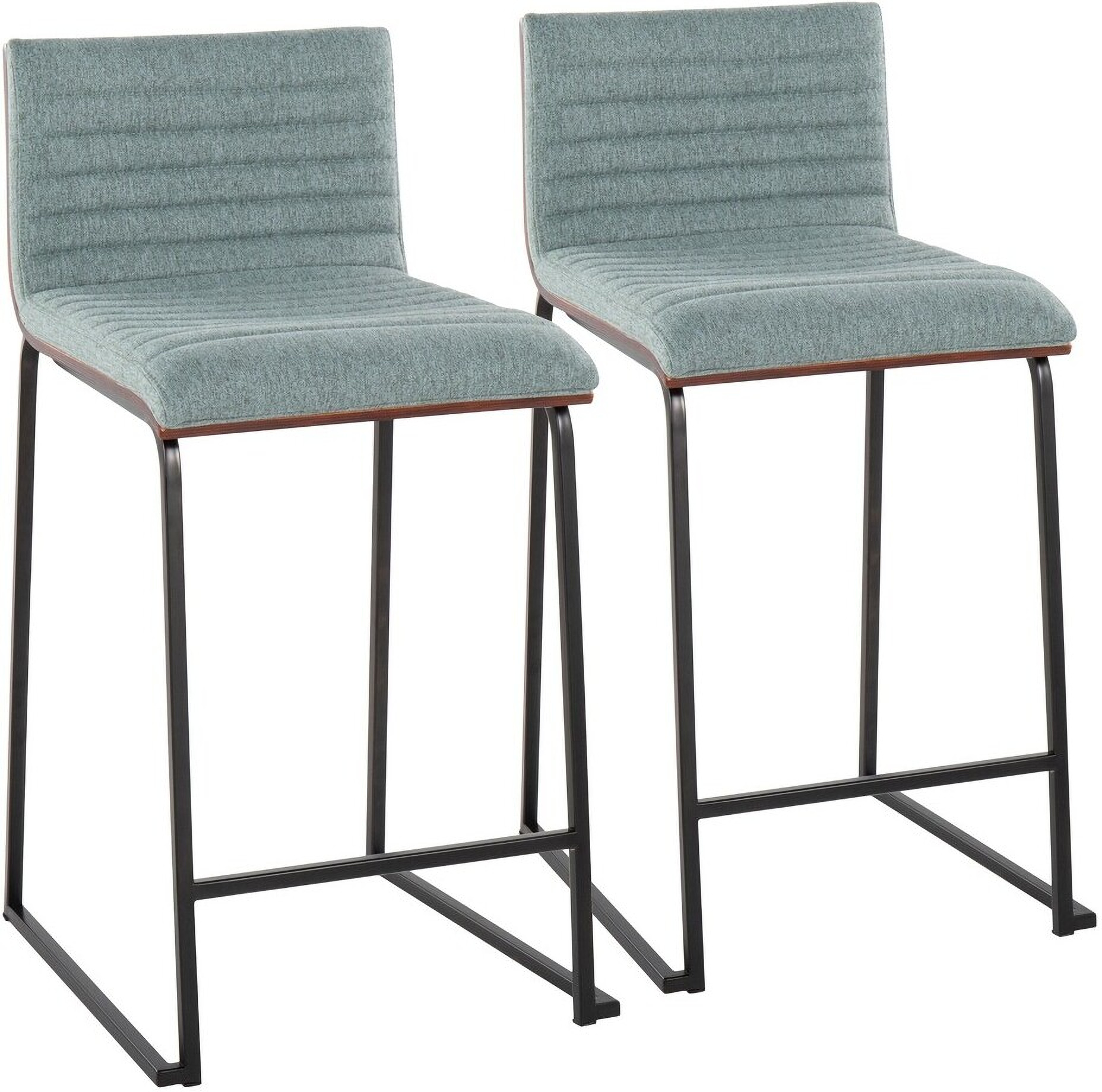 Mason Mara 26 Inch Fixed Height Counter Stool Set of 2 In Teal/Black by ...