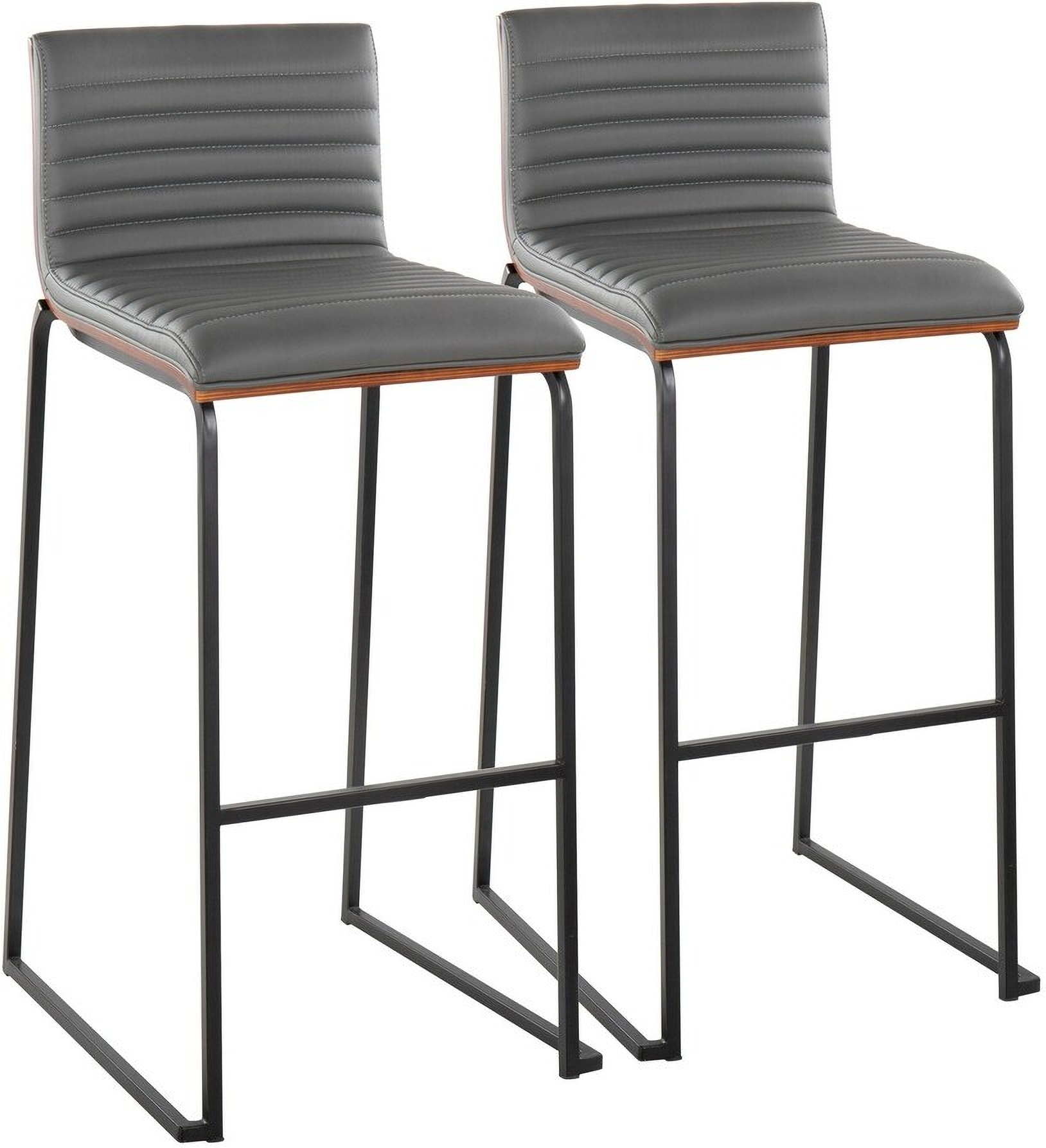 Mason Mara 30 Inch Fixed Height Barstool Set of 2 In Gray by Lumisource ...