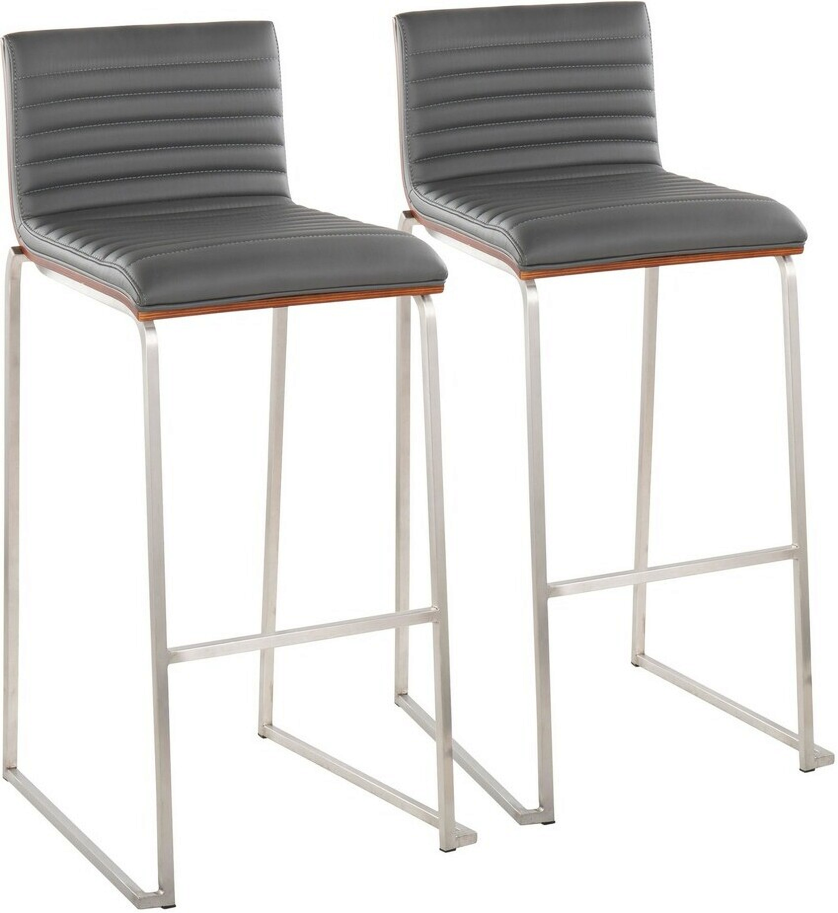 Mason Mara 30 Inch Fixed Height Barstool Set of 2 In Steel In Gray by ...