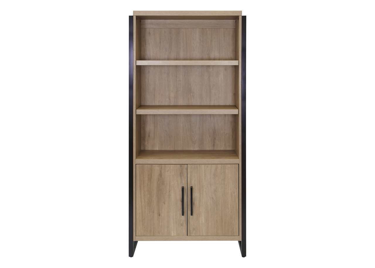 Mason Wood Laminate Bookcase With Doors In Light Brown by Martin ...