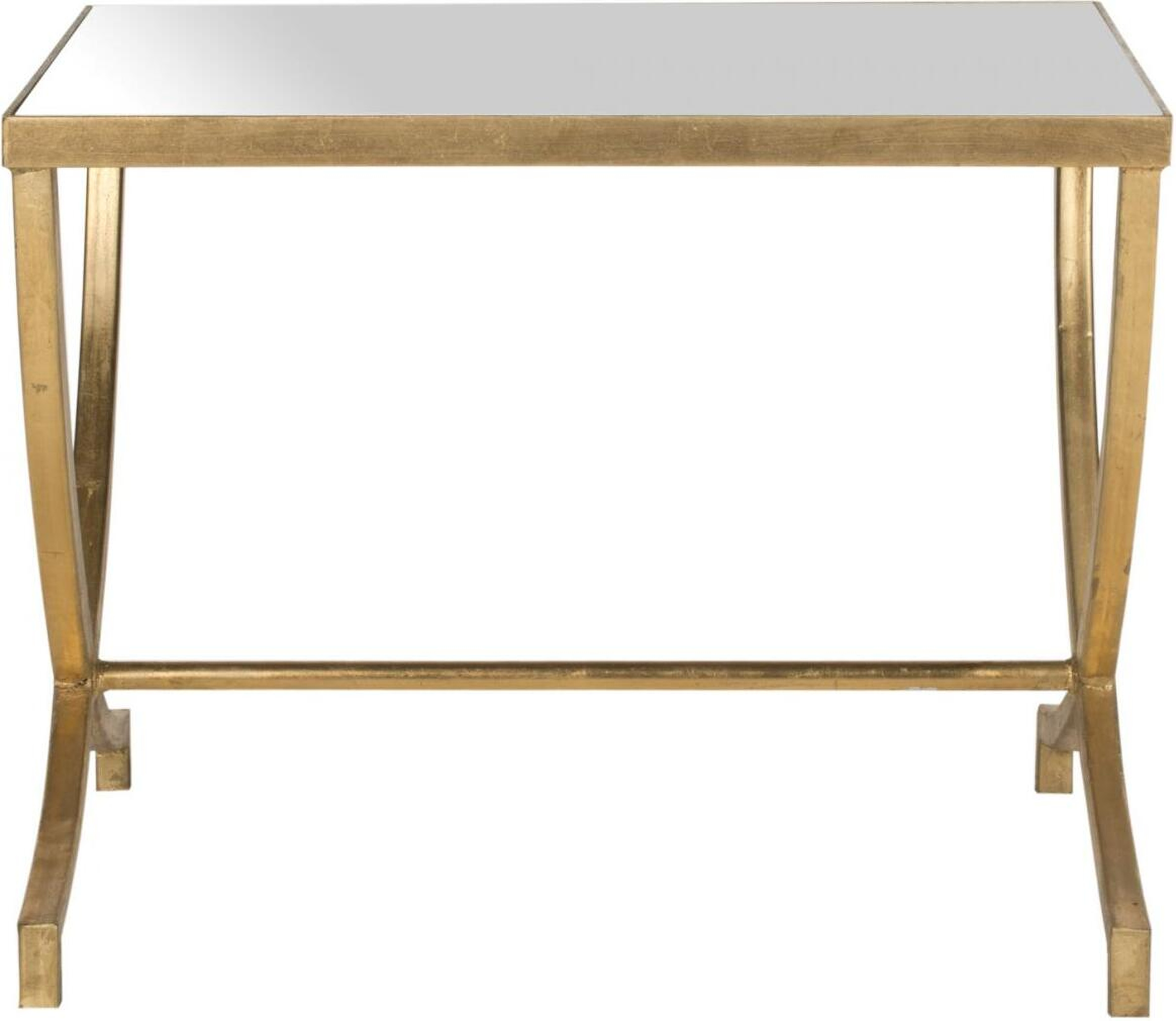 Maureen Glass Top Gold Leaf Accent Table by Safavieh | 1StopBedrooms