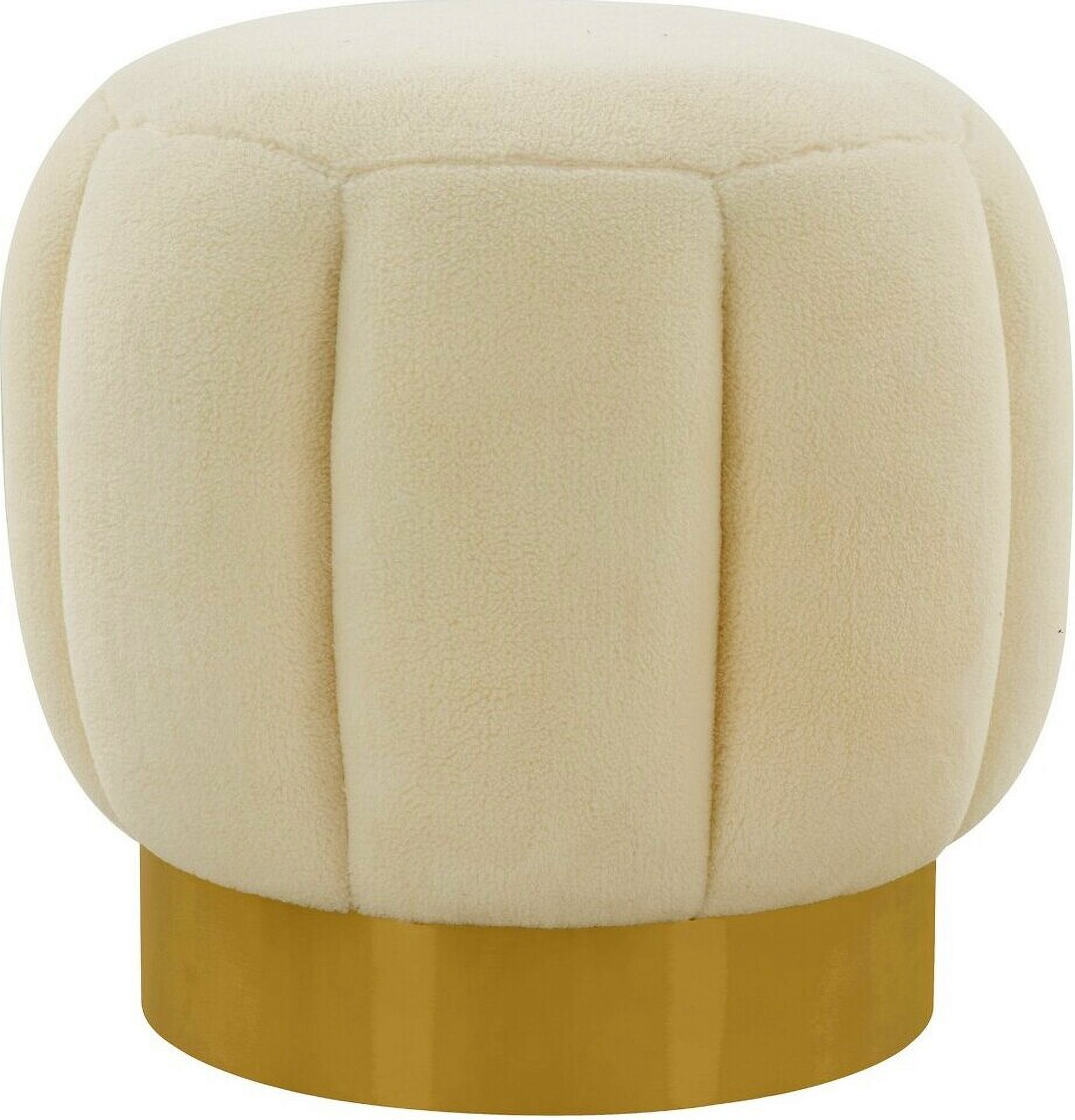 Maxine Channel Tufted Ottoman In Creme And Gold by Safavieh Couture ...