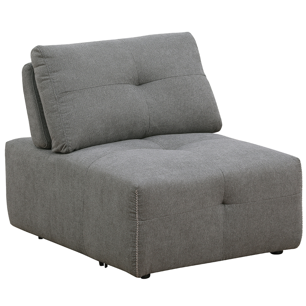 Maxine Linen Fabric Armless Chair In Gray by Best Master Furniture ...