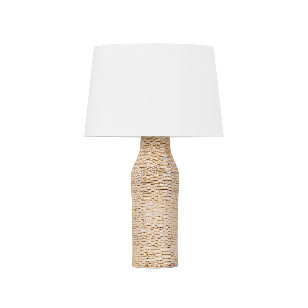Medina Table Lamp In Aged Brass and Ceramic Basketweave by Hudson ...