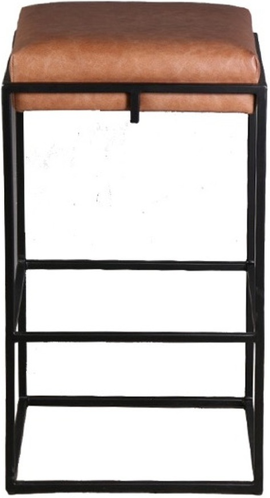 Melbourne 17 Inch Top Grain Leather Backless Counter Stool In Cognac by ...