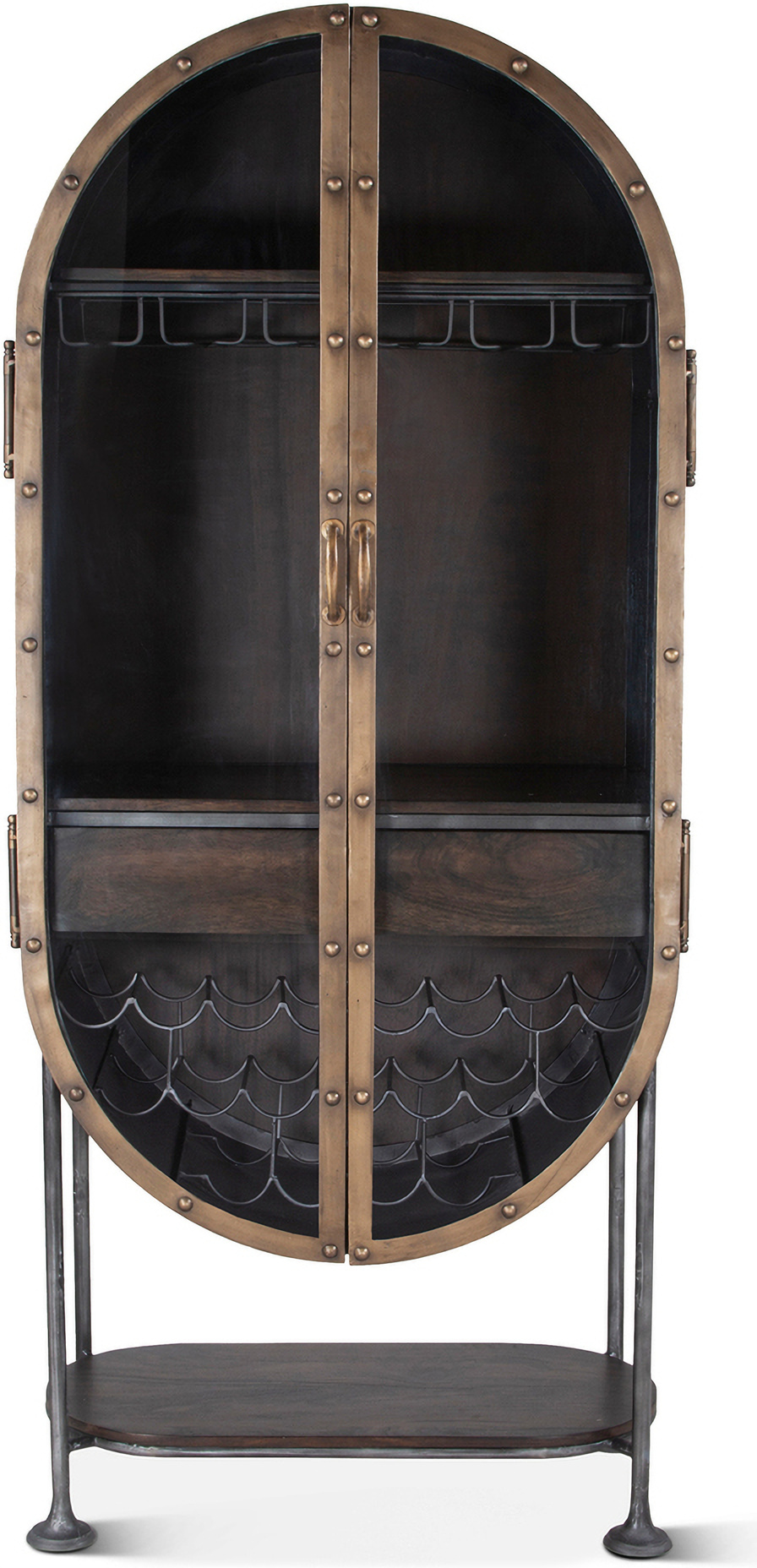 Melbourne Oval Bar Cabinet In Silver by Home Trends and Design ...