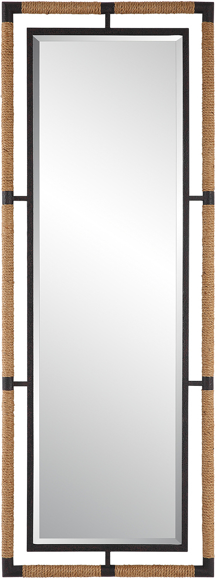 Melville Tall Mirror In Iron and Rope by Uttermost | 1StopBedrooms