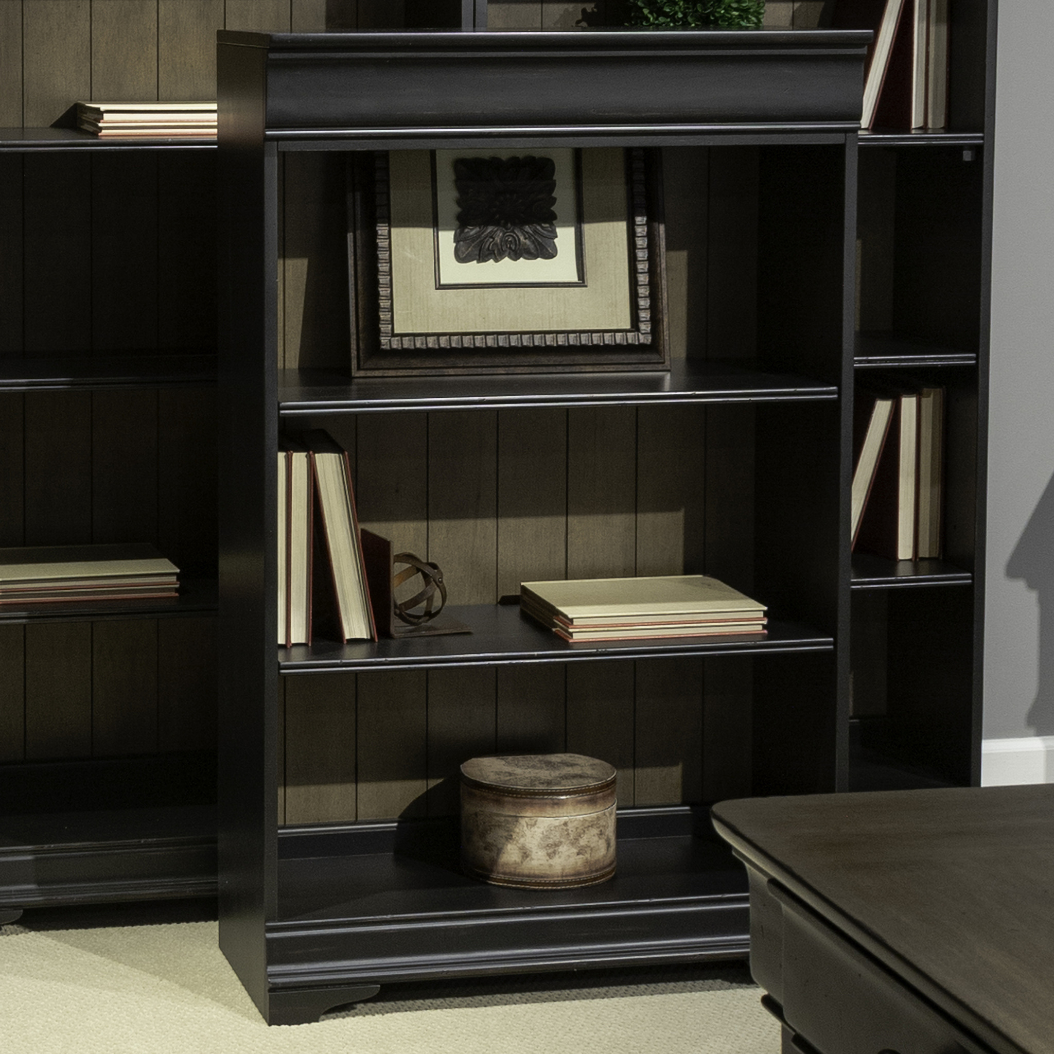 Meritage 48 Inch Bookcase In Charcoal by Liberty | 1StopBedrooms