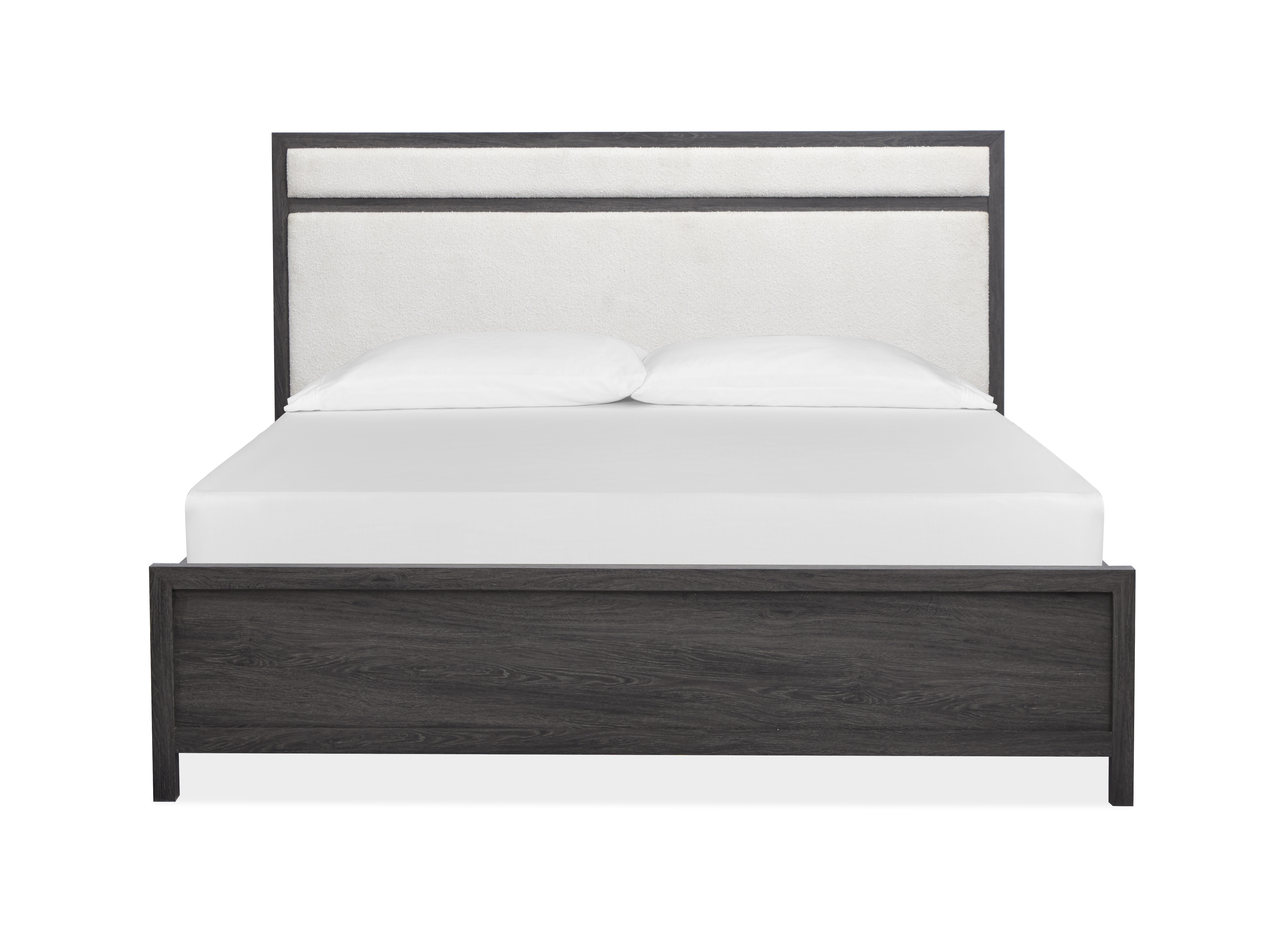 Merrifield King Upholstered Panel Bed In Raisin Black by Magnussen ...