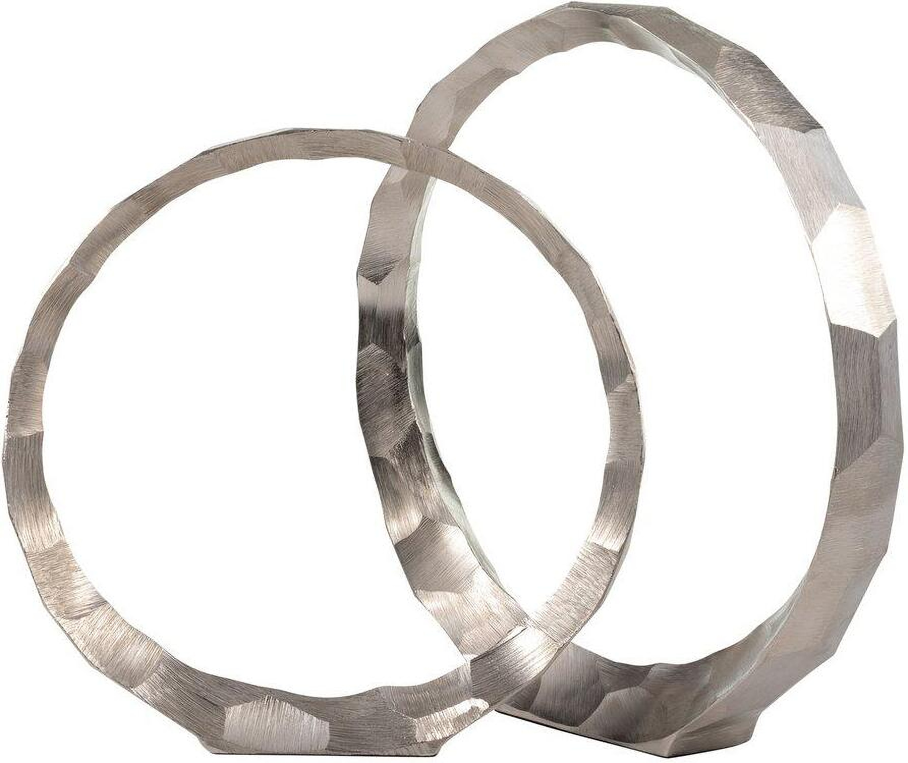 Metal 14 And 17 Inch Hammered Decorative Rings Set of 2 In Silver by ...
