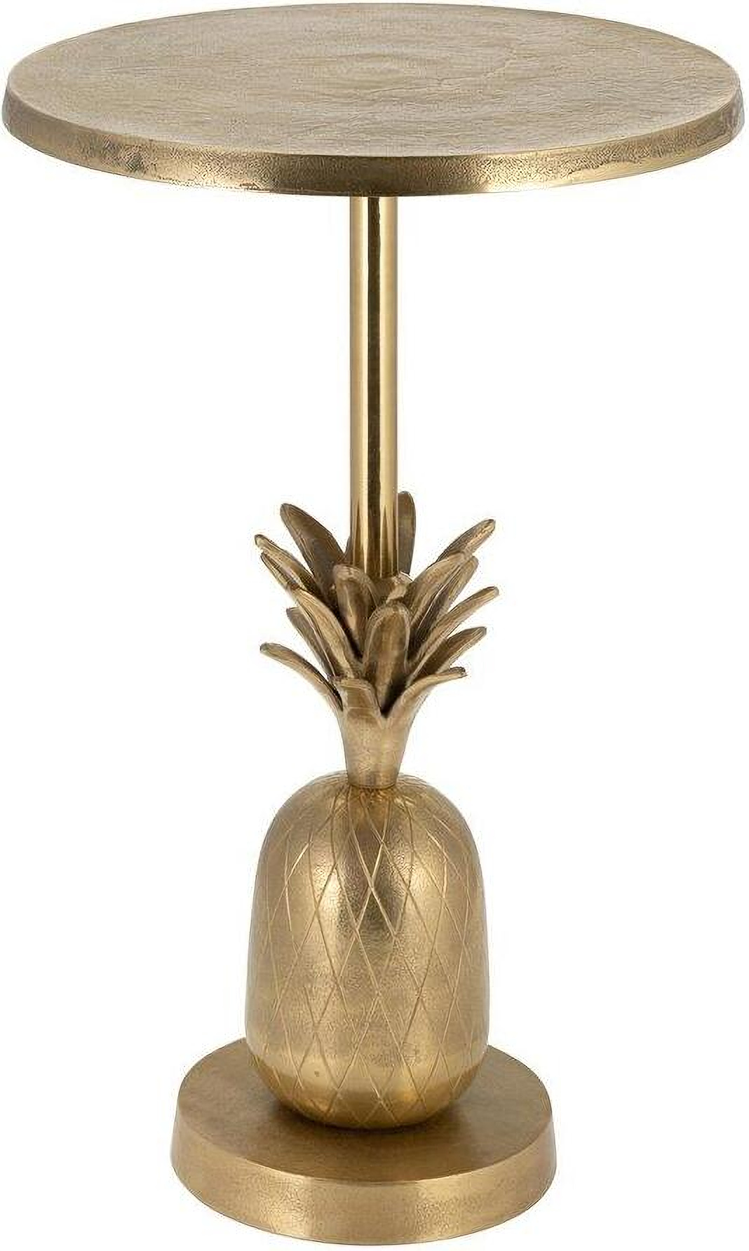 Metal 15 Inch x 24 Inch Gold Pineapple Side Table by Sagebrook | 1StopBedrooms