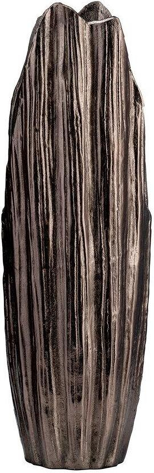 Metal 20 Inch Abstract Ridged Vase In Black Nickel by Sagebrook Home ...