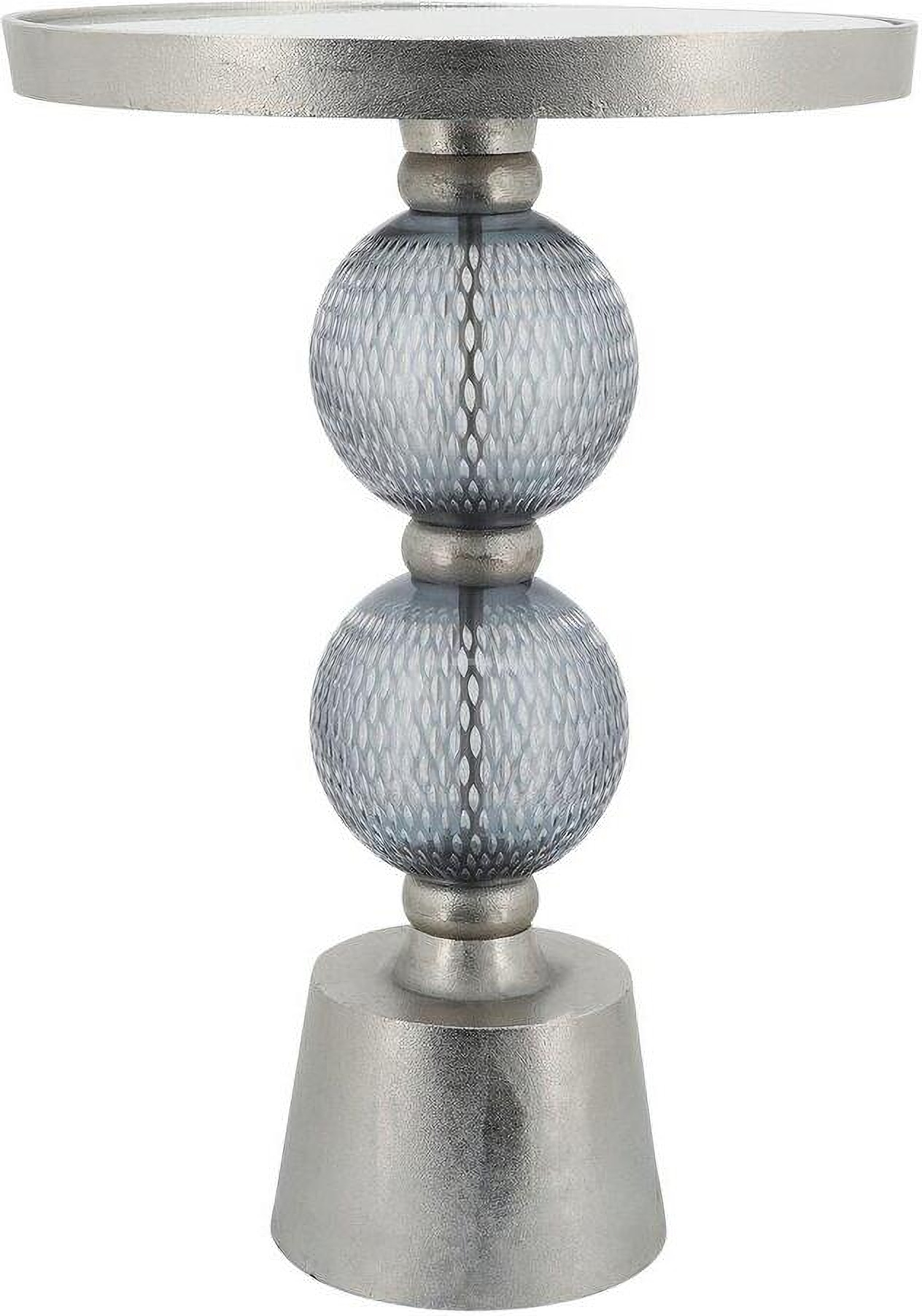 Metal 22 Inch Orb Side Table With Mirror Top In Gray And Bronze by ...