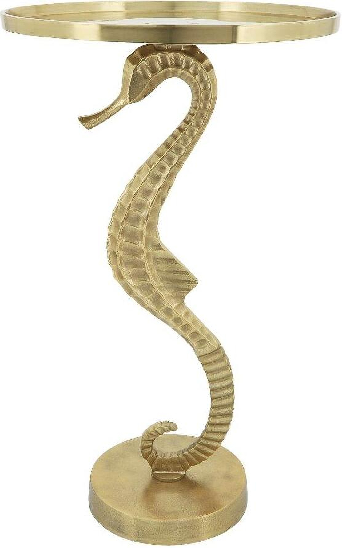 Metal 24 Inch Seahorse Side Table In Gold Kd by Sagebrook Home ...