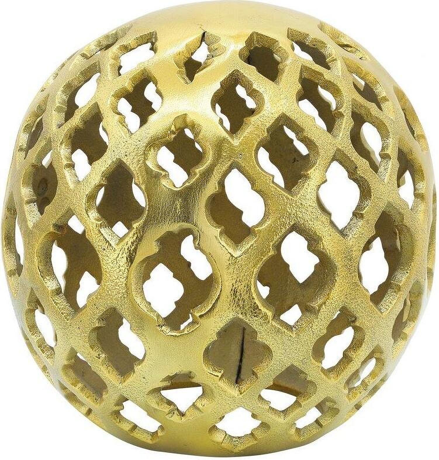 Metal 6 Inch Cut-Out Orb In Gold by Sagebrook | 1StopBedrooms
