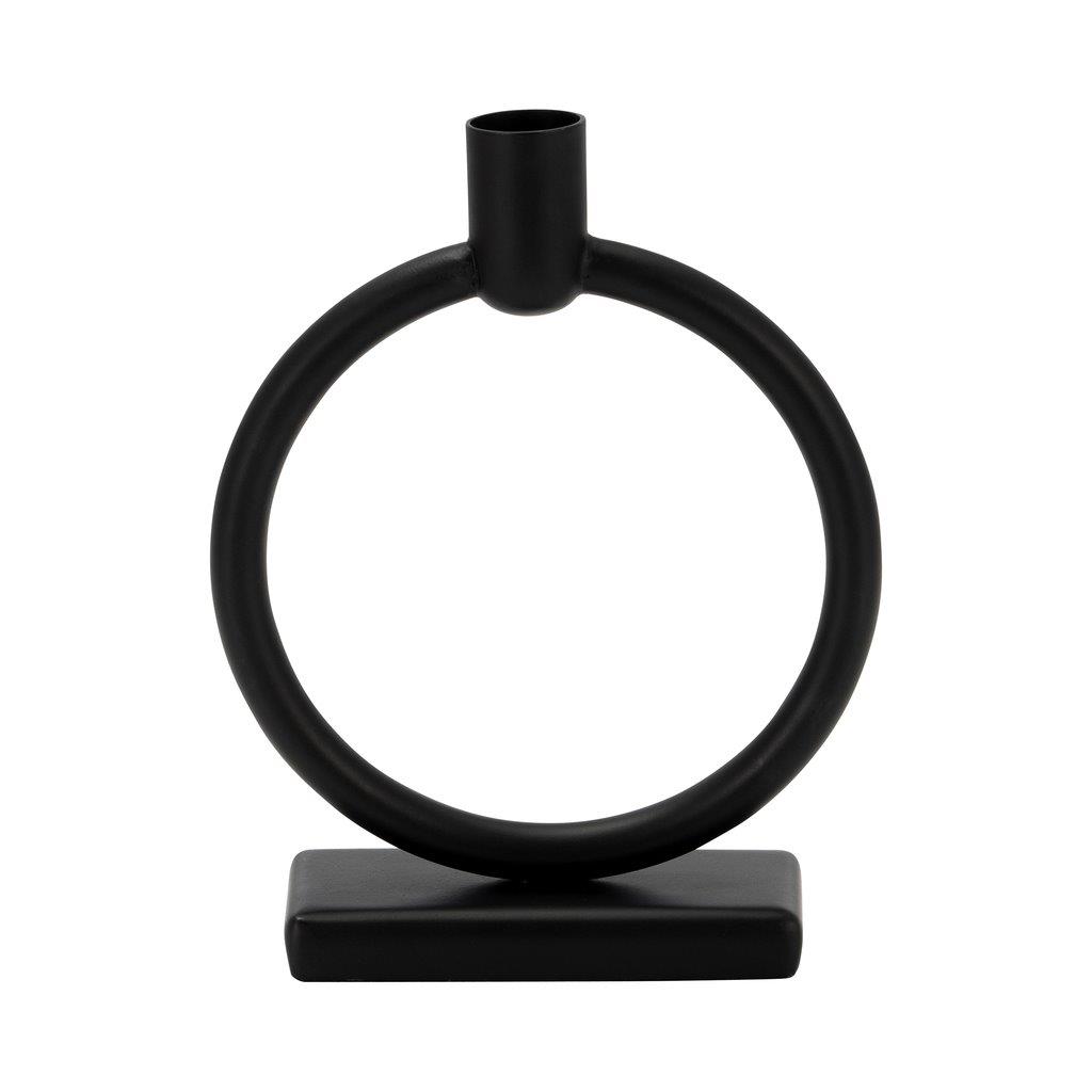 Metal 7 Inch Circle Taper Candle Holder In Black by Sagebrook ...