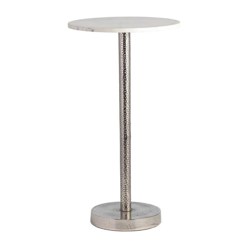Metal Round Drink Table With Flat Base In Silver by Sagebrook Home ...