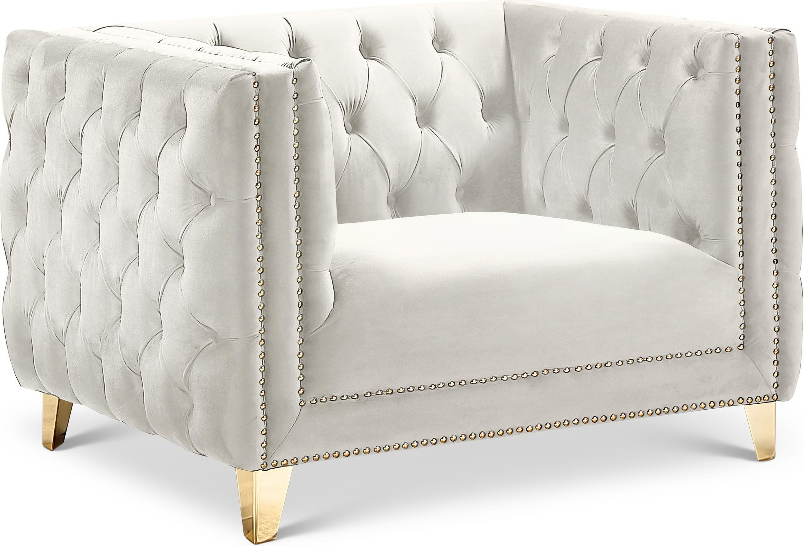 Michelle Velvet Chair In Cream by Meridian | 1StopBedrooms