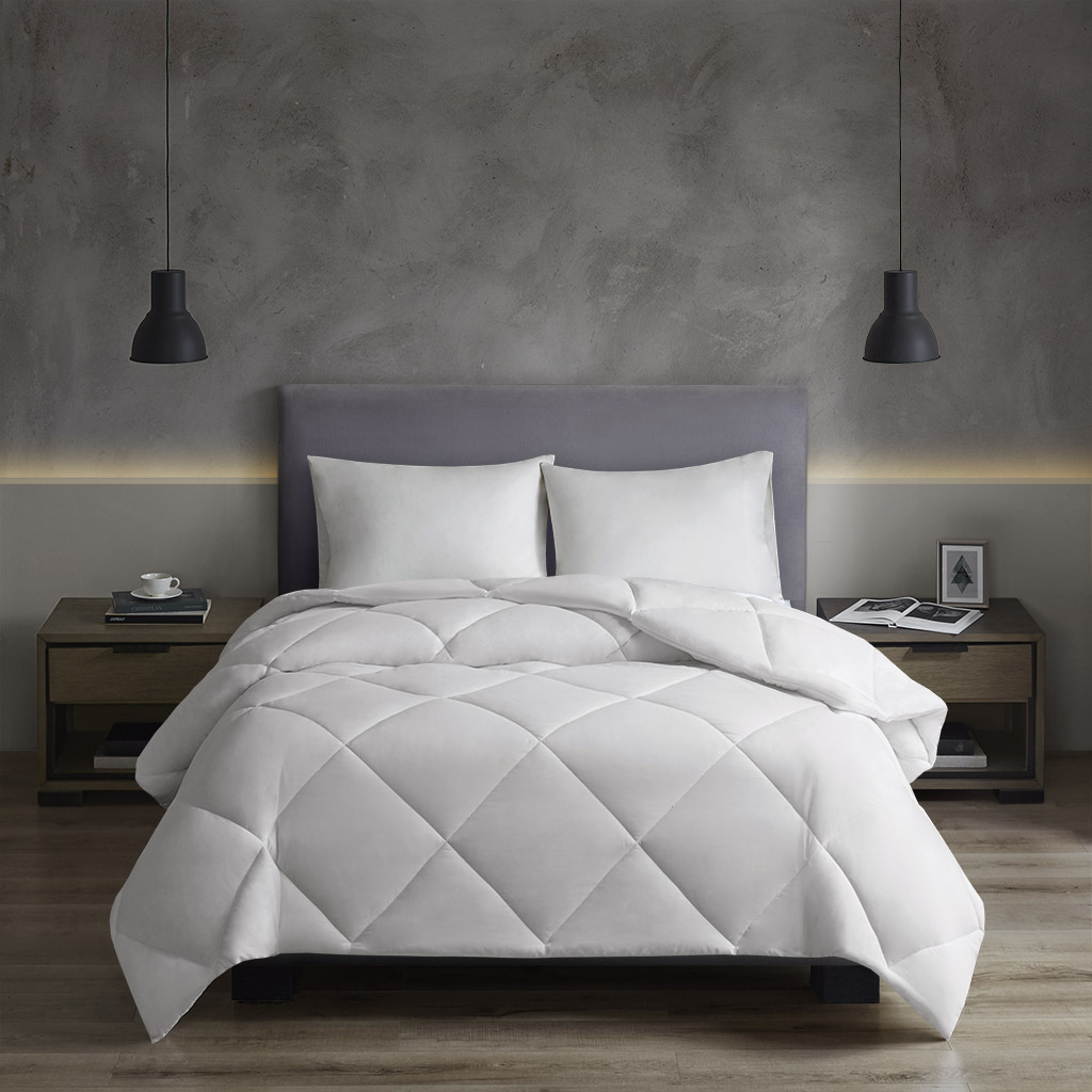 Microfiber with Heiq Smart Temp Oversized Down Alt Full/Queen Comforter ...