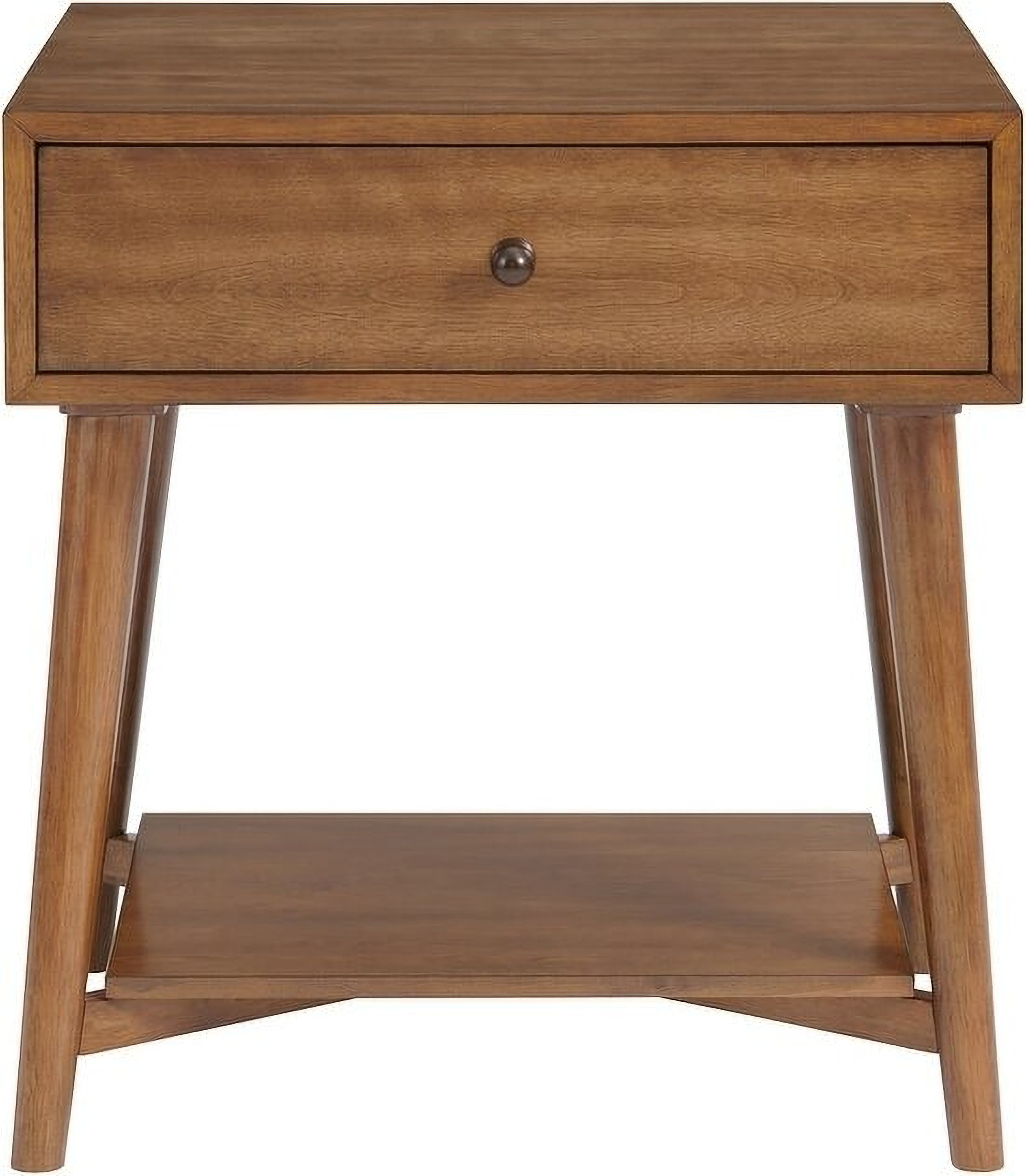Mid Century Modern 22 Inch 1 Drawer Cinnamon End Table by Martin ...