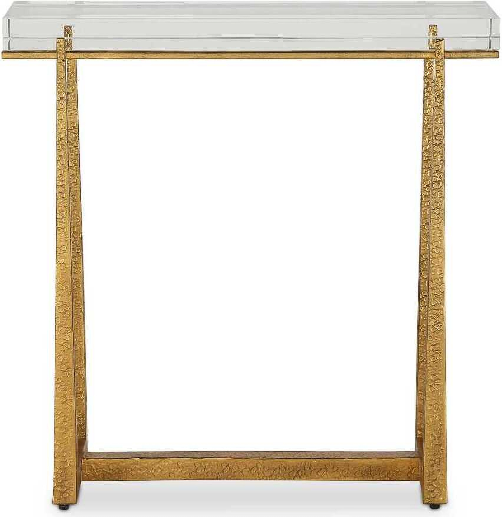 Midas Thick Crystal Accent Table In Brass by Uttermost | 1StopBedrooms