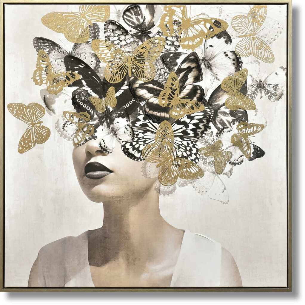Mindful GiIded Monarch Muse Canvas Wall Art In Multi by Classy Living ...
