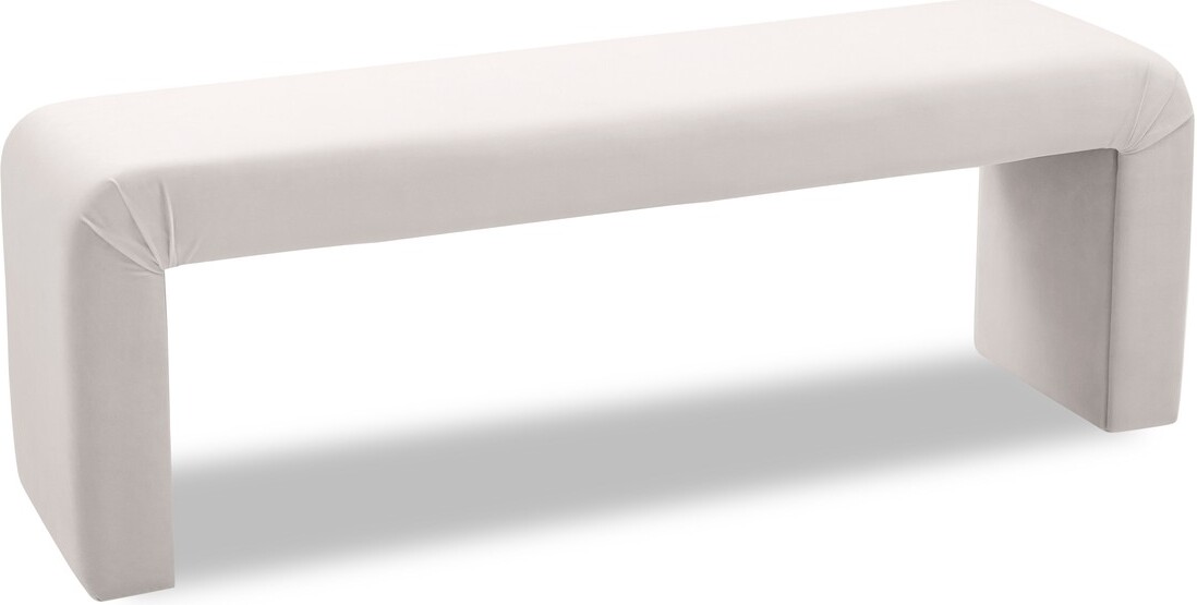 Minimalist Velvet Bench In Cream by Meridian | 1StopBedrooms