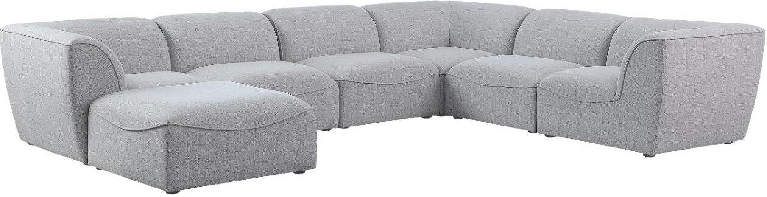 Miramar Durable Linen Textured Modular Sectional In Grey by Meridian ...