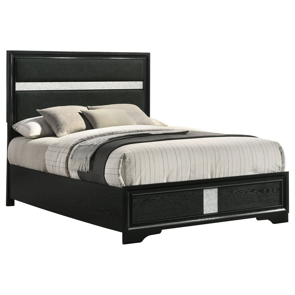 Miranda 54 Inch Upholstered Full Panel Bed In Black by Coaster ...