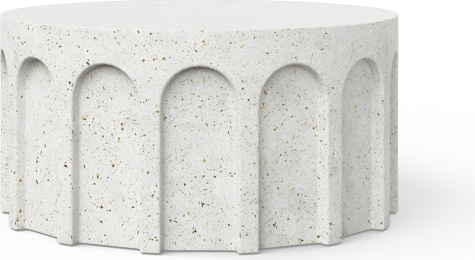 Mixx Atlas Round Coffee Table In Ivory Terrazzo by Urbia | 1StopBedrooms