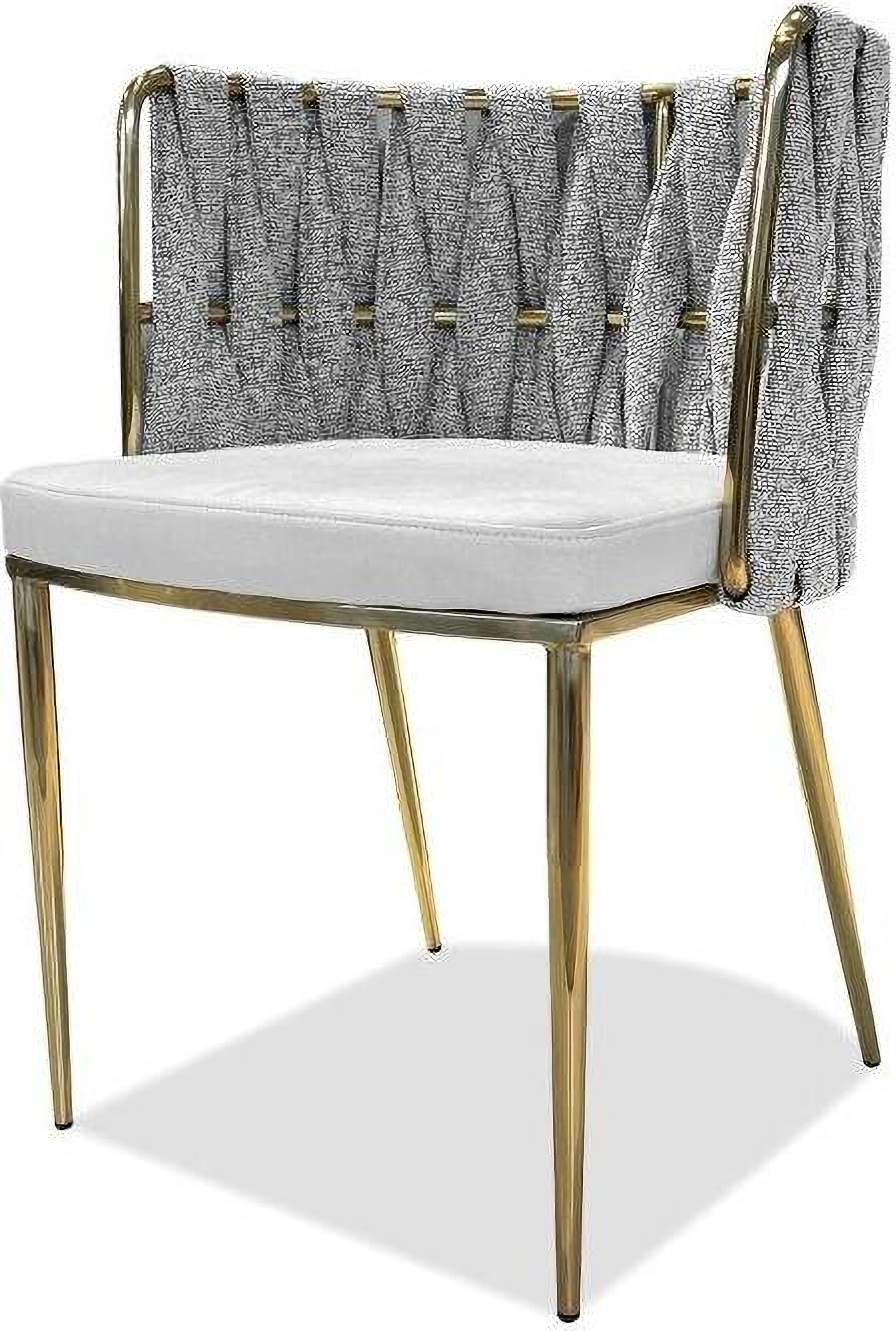 Weaver Oatmeal Tweed Farina Nubuck With Gold Base Dining Chair Set of 2 ...